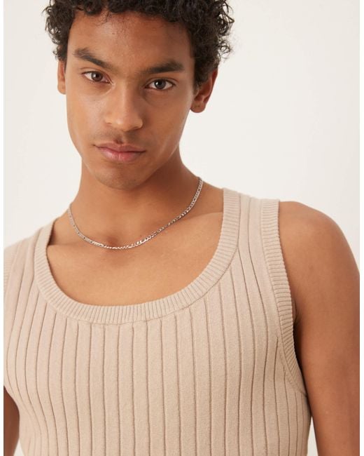 ASOS Muscle Fit Knitted Rib Vest in Blue for Men | Lyst