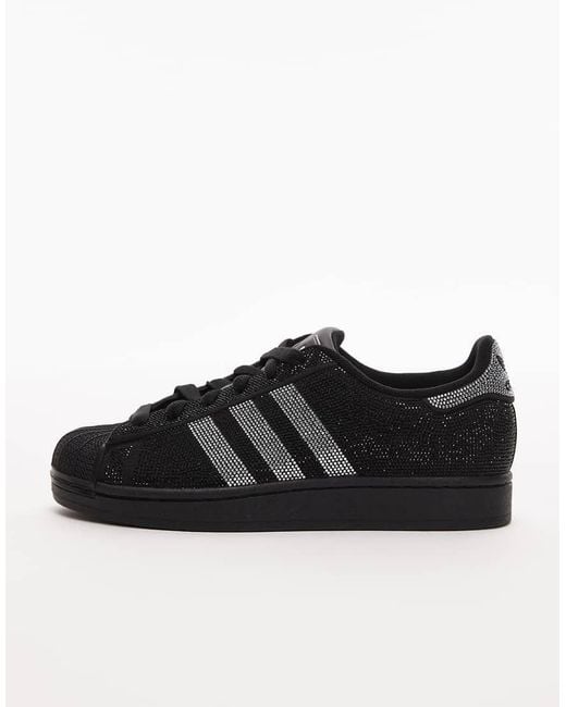 adidas Originals Superstar Ii Rhinestones Trainers in Black | Lyst UK