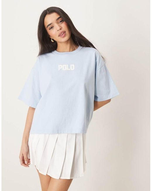 Polo Ralph Lauren Boxy Fit Logo T-shirt in Blue | Lyst UK