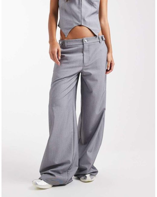 Collusion Tailored Low Rise Relaxed Trousers in Blue | Lyst UK