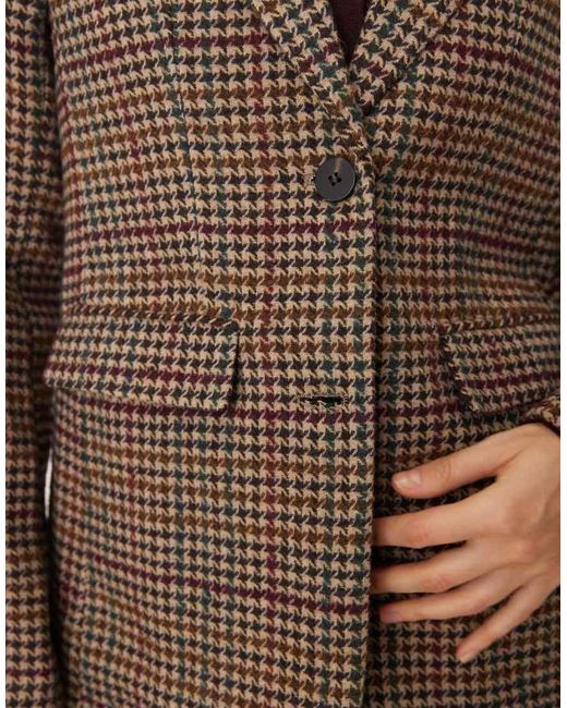 Vila Wool-texture Oversized Blazer in Brown | Lyst UK