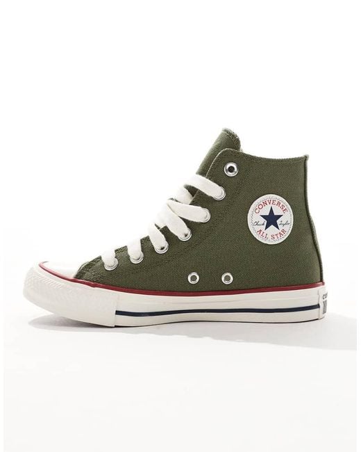 Converse Chuck Taylor All Star Hi Trainers With Chunky Laces in White ...