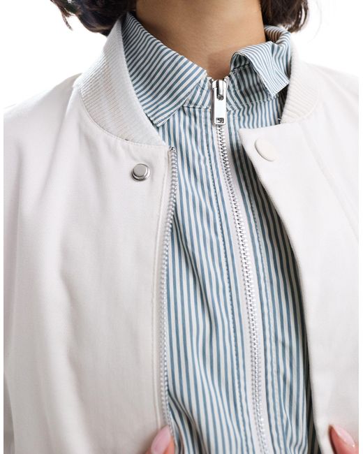 Nike Mdc Cropped Woven Bomber Jacket in White | Lyst