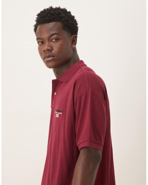 Polo Ralph Lauren Sport Capsule Flag Logo Oversized Fit Pique Polo in ...