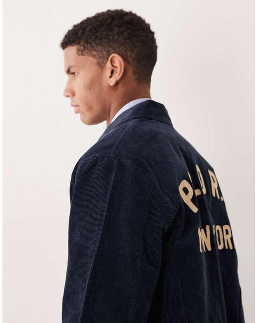 Polo Ralph Lauren Letterman Back Logo Heavyweight Cord Varsity Bomber ...