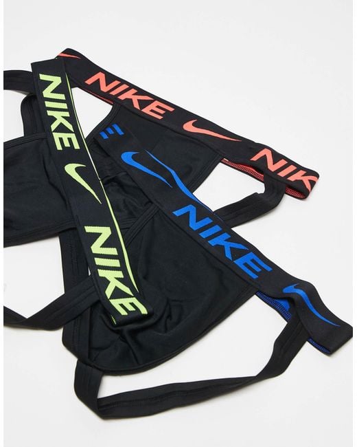 Nike Essential Micro 3 Pack Jockstraps in Black for Men | Lyst