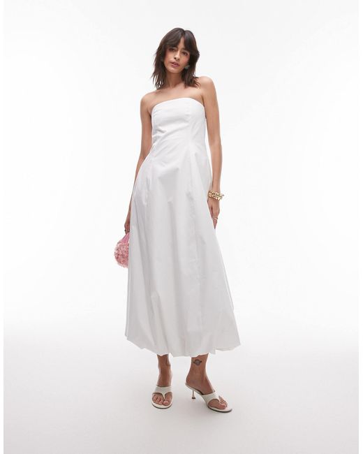 Mango Baduea Maxi Dress With Soft Puff Hem in White | Lyst