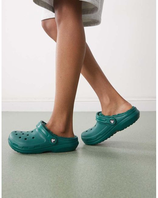 Crocs™ Unisex Classic Fleece Lined Clog in Green | Lyst UK