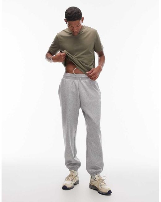 The North Face Essential Straight Leg Logo Trackies in Grey for Men ...