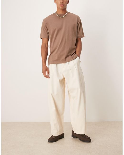 ASOS Oversized baggy Pants in Natural for Men | Lyst