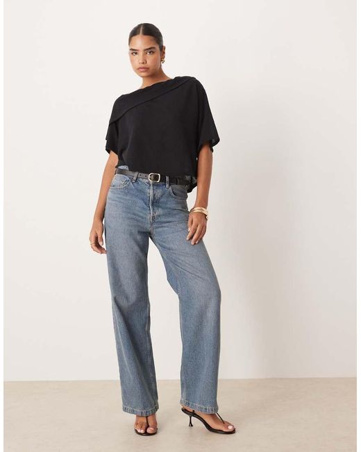 ASOS Clean Cape Layer Crop Top in Black | Lyst UK