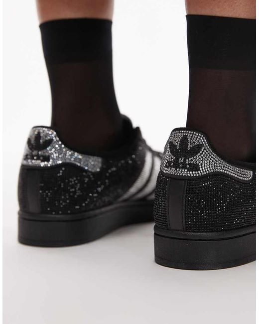 adidas Originals Superstar Ii Rhinestones Trainers in Black | Lyst UK