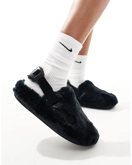 Nike Calm Mule Fleece Sliders in White | Lyst