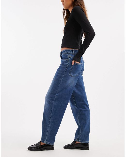 Object Premium Barrel Leg Jeans in Blue | Lyst
