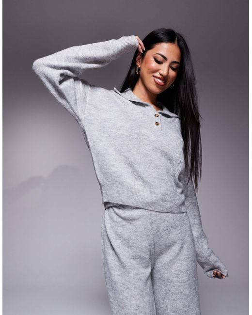 ASOS Lounge Cable Knit Sweater And Pants Set in Blue | Lyst