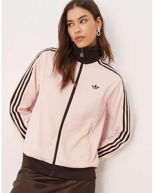 adidas Originals Classic Track Top in Natural | Lyst UK