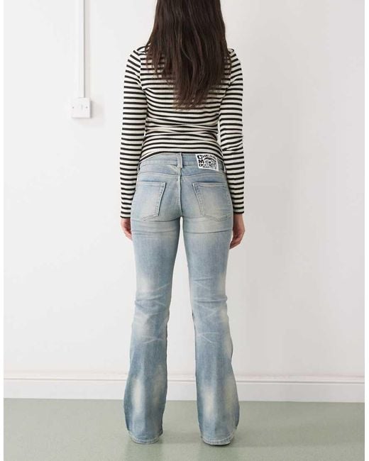 Cheap Monday Booty Bei Stretch Low Rise Bootcut Jeans in Blue | Lyst UK