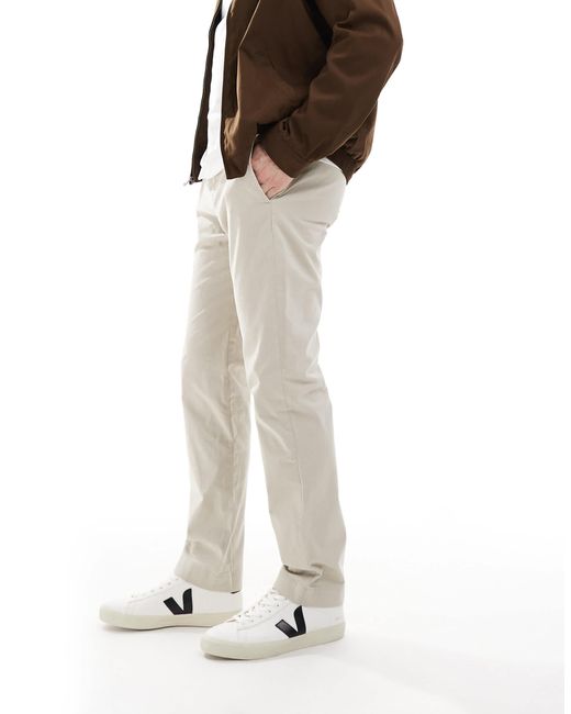 Polo Ralph Lauren Icon Logo Straight Fit Stretch Twill Chinos in White for Men | Lyst