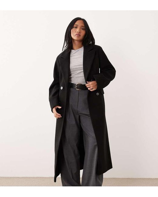 ASOS Asos Design Petite Formal Sculpted Longline Coat in Black | Lyst UK