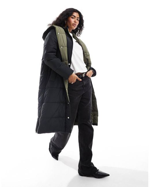 French Connection Double Front Puffer Jacket in Black | Lyst