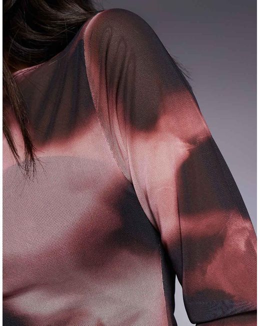 ASOS Fitted Long Sleeve Mesh Top | Lyst UK
