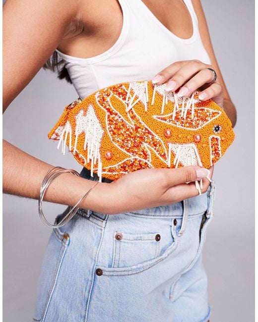 River Island Beaded Fish Bag in Gray | Lyst