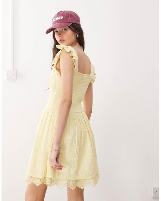 Reclaimed (vintage) Western Summer Dress With Cinched in Natural | Lyst