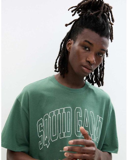Pull&Bear Squid Game T-Shirt in Green for Men | Lyst UK