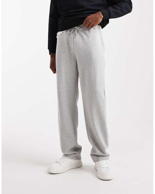 ASOS Straight Leg jogger With Side Pipping in Grey for Men | Lyst UK