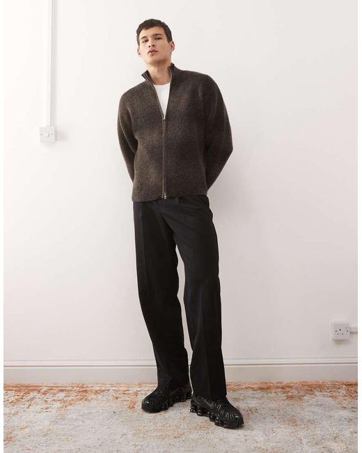 Weekday Wool Blend Zip Cardigan in Grey for Men | Lyst UK