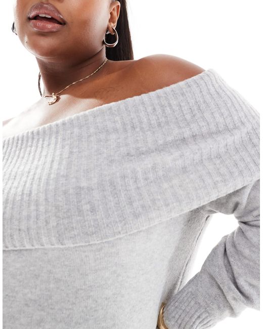 ONLY Off Shoulder Midaxi Dress in White | Lyst