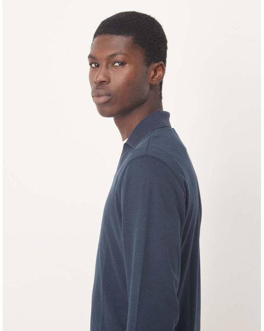 SELECTED Polo With Split Neck in Blue for Men | Lyst UK