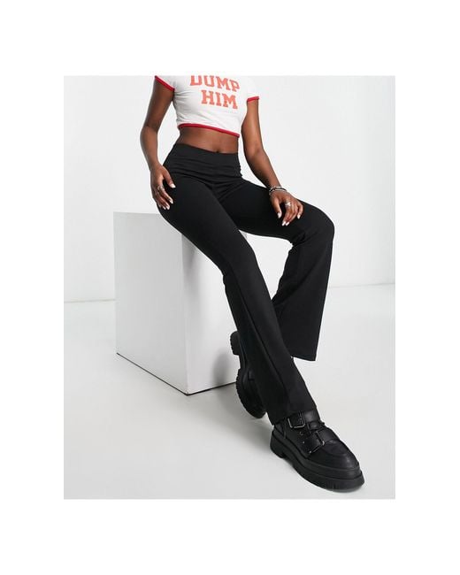 ONLY Synthetic High Waisted Flares in Black | Lyst