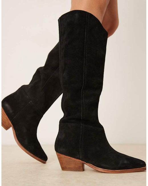 Free People Sway Slow Slouch Boot in Black | Lyst UK