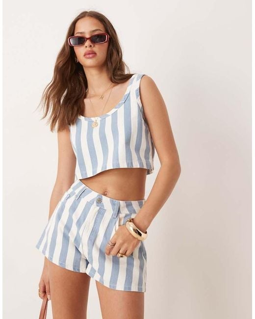 ASOS Denim Vest Top in Blue | Lyst UK