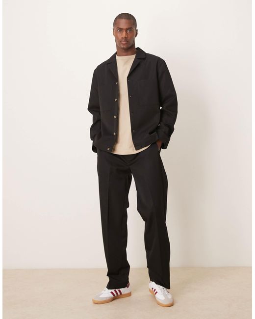 ASOS Smart Co-ord Revere Harrington in Black for Men | Lyst