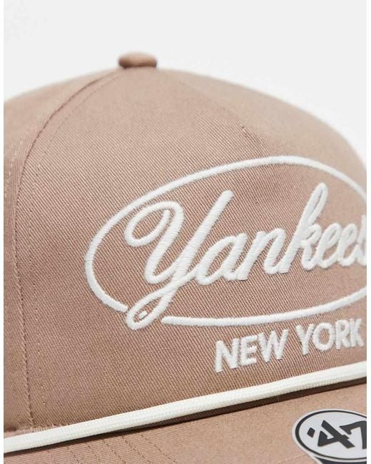 '47 Ny Yankee Bubble Script Detail Hitch Cap in Natural | Lyst UK