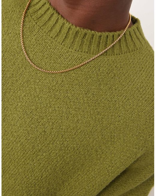 ASOS Super Oversized Boxy Fit Brushed Knit Crew Neck Sweater in Green ...