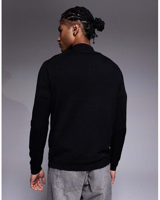 River Island Smart Half Zip Sweatshirt in Blue for Men | Lyst UK