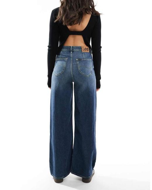 Lee Jeans Stella Wide Leg High Waisted Jeans in Blue | Lyst UK