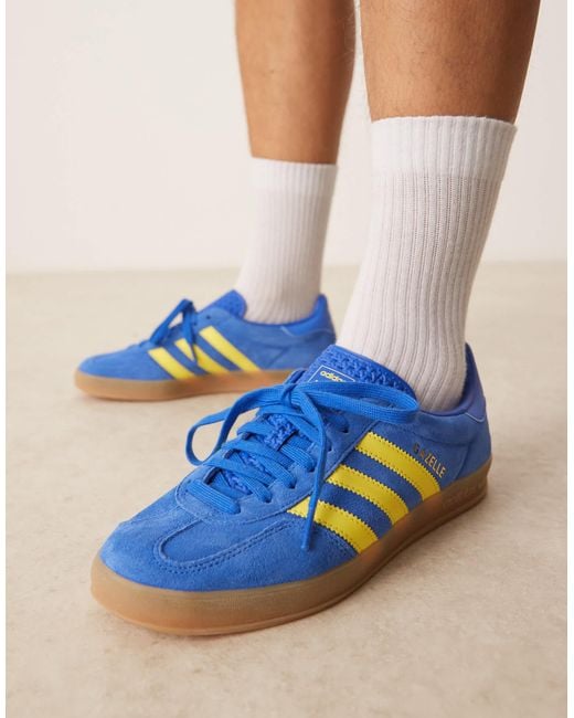 adidas Originals Gazelle Indoor Sneakers in Blue for Men | Lyst