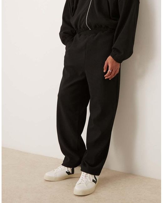ASOS Co-ord Super baggy Ribbed joggers in Black for Men | Lyst UK