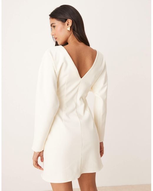 ASOS Cocoon Sleeve Mini Dress With Hardware in Natural | Lyst