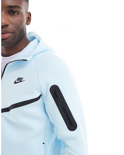 Nike Tech Fleece Full Zip Hoodie in Blue for Men | Lyst