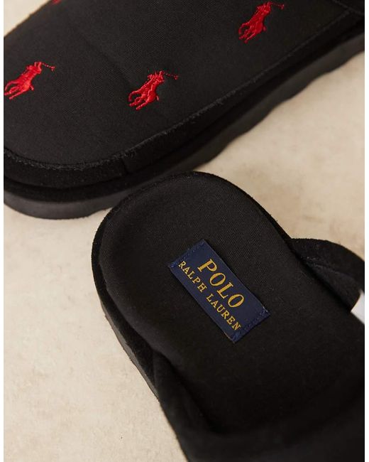 Polo Ralph Lauren Reade Scuff Slippers With Icon Logo in Natural for ...