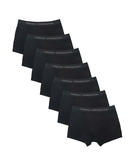 French Connection Pack Of 7 Cotton Boxers in Black for Men | Lyst UK