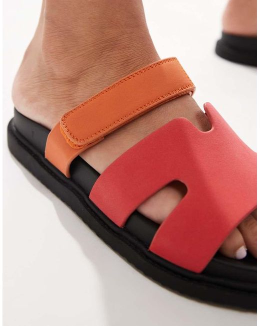 New Look Cutout Velcro Strap Sandals in Red | Lyst UK