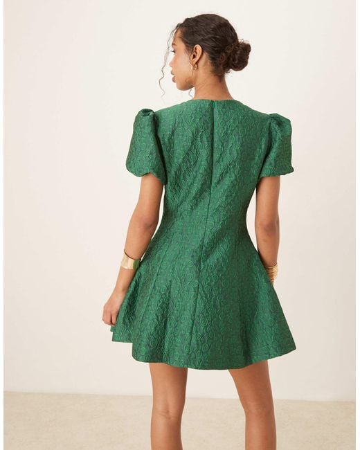 Sister Jane Dream Trillium Jacquard Mini Dress in Green | Lyst