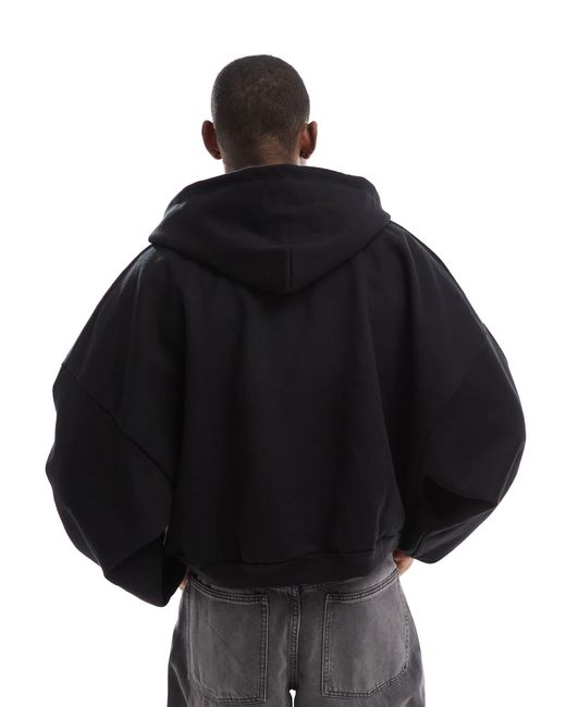 ASOS Heavyweight Extreme Oversized Cropped Hoodie With Half Zip Design ...