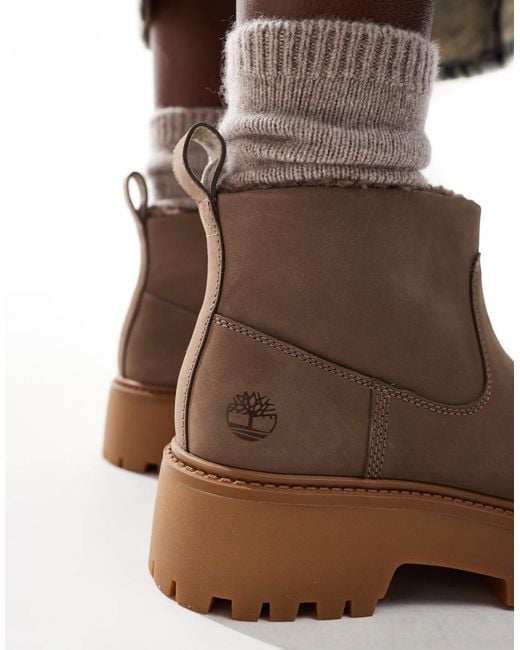 Timberland Stone Street Mid Warm Lined Boots in Gray | Lyst